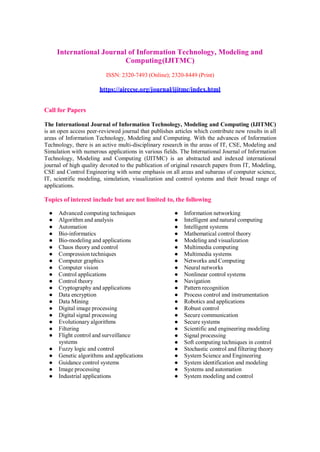 International Journal of Information Technology, Modeling and Computing (IJITMC) | PDF