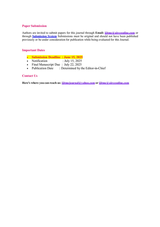 International Journal of Information Technology, Modeling and Computing (IJITMC) | PDF