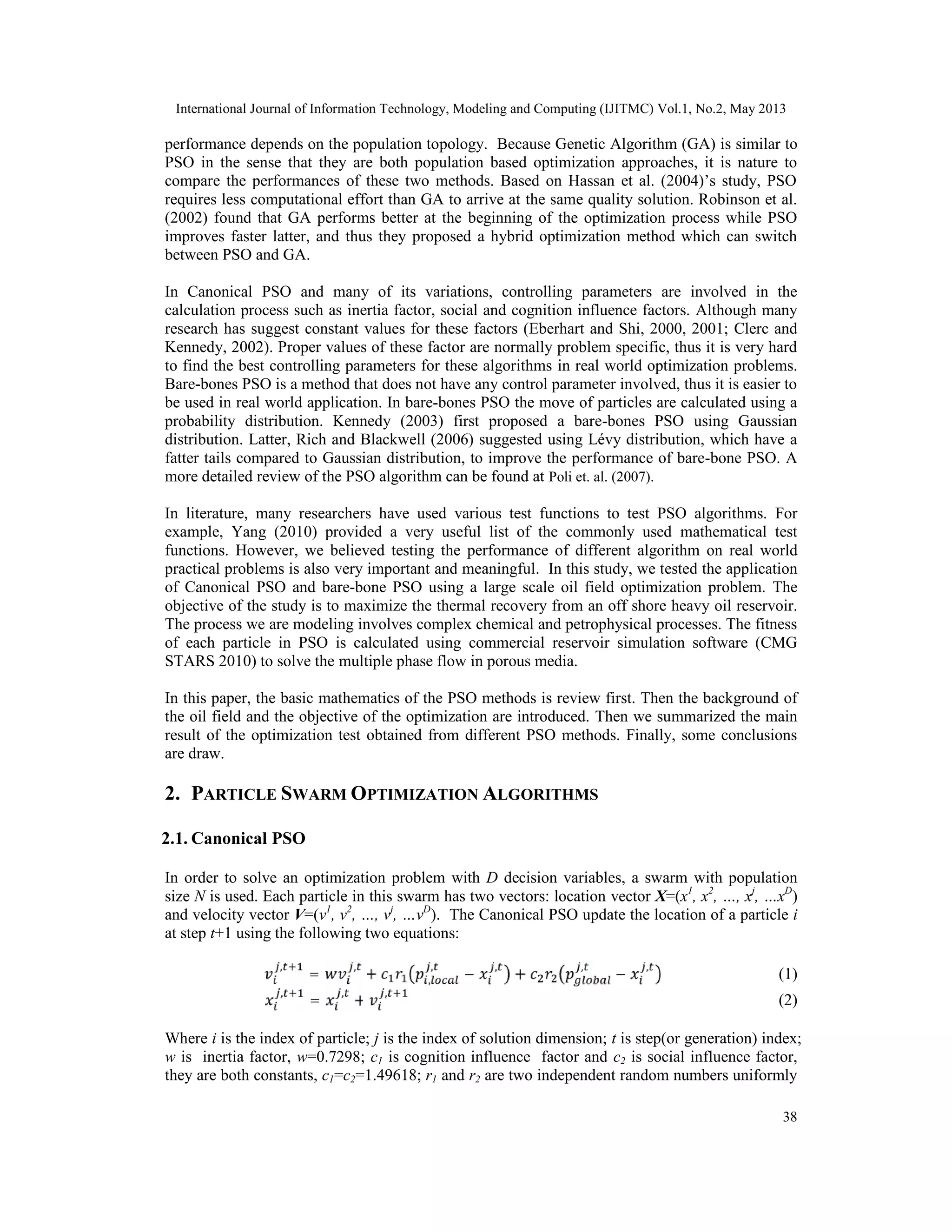 APPLICATION OF PARTICLE SWARM OPTIMIZATION FOR ENHANCED CYCLIC STEAM ...