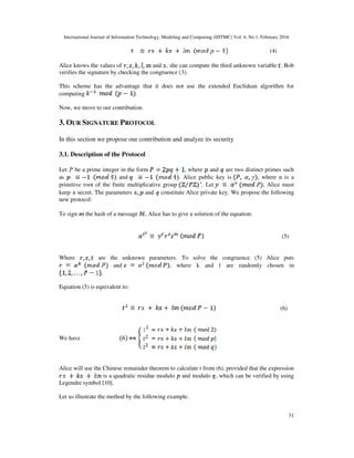 A SIGNATURE ALGORITHM BASED ON DLP AND COMPUTING SQUARE ROOTS | PDF ...