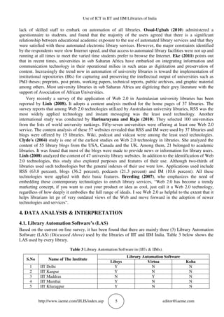 USE OF ICT IN IIT AND IIM LIBRARIES OF INDIA | PDF