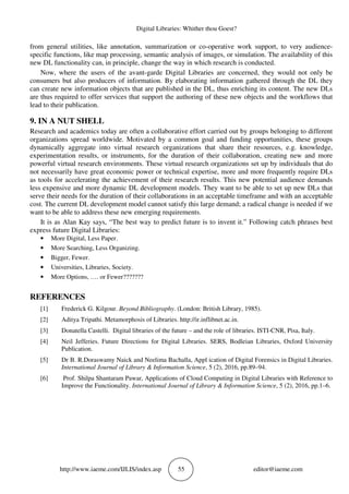 DIGITAL LIBRARIES: WHITHER THOU GOEST? | PDF