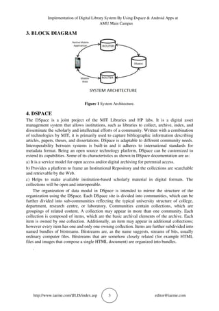 IMPLEMENTATION OF DIGITAL LIBRARY SYSTEM BY USING DSPACE & ANDROID APPS AT AMU MAIN CAMPUS | PDF