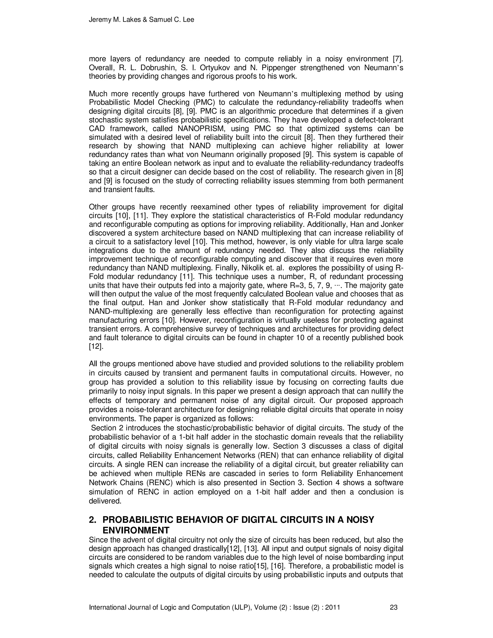 Reliability Improvement In Logic Circuit Stochastic Computation Pdf
