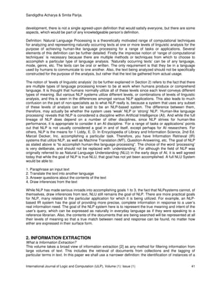 The Process of Information extraction through Natural Language ...