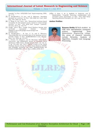 Performance and Cost Evaluation of an Adaptive Encryption Architecture for Cloud Database | PDF ...