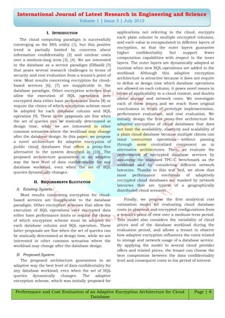 Performance and Cost Evaluation of an Adaptive Encryption Architecture for Cloud Database | PDF ...
