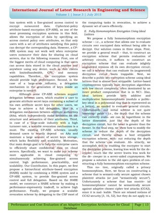 Performance and Cost Evaluation of an Adaptive Encryption Architecture for Cloud Database | PDF ...