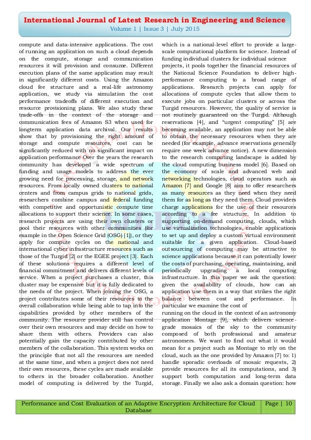 Performance And Cost Evaluation Of An Adaptive Encryption Architectur