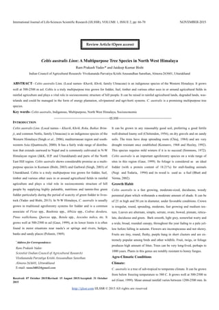 Celtis australis Linn: A Multipurpose Tree Species in North West ...
