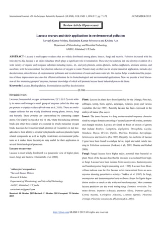 Laccase sources and their applications in environmental pollution | PDF