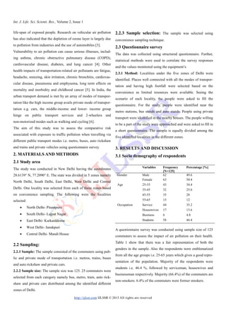 A Survey on Effects of Air Pollutants on Commuters Using both Public and Private Transport | PDF