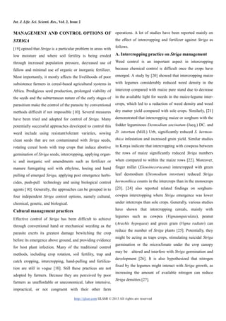 Review on Striga Weed Management | PDF