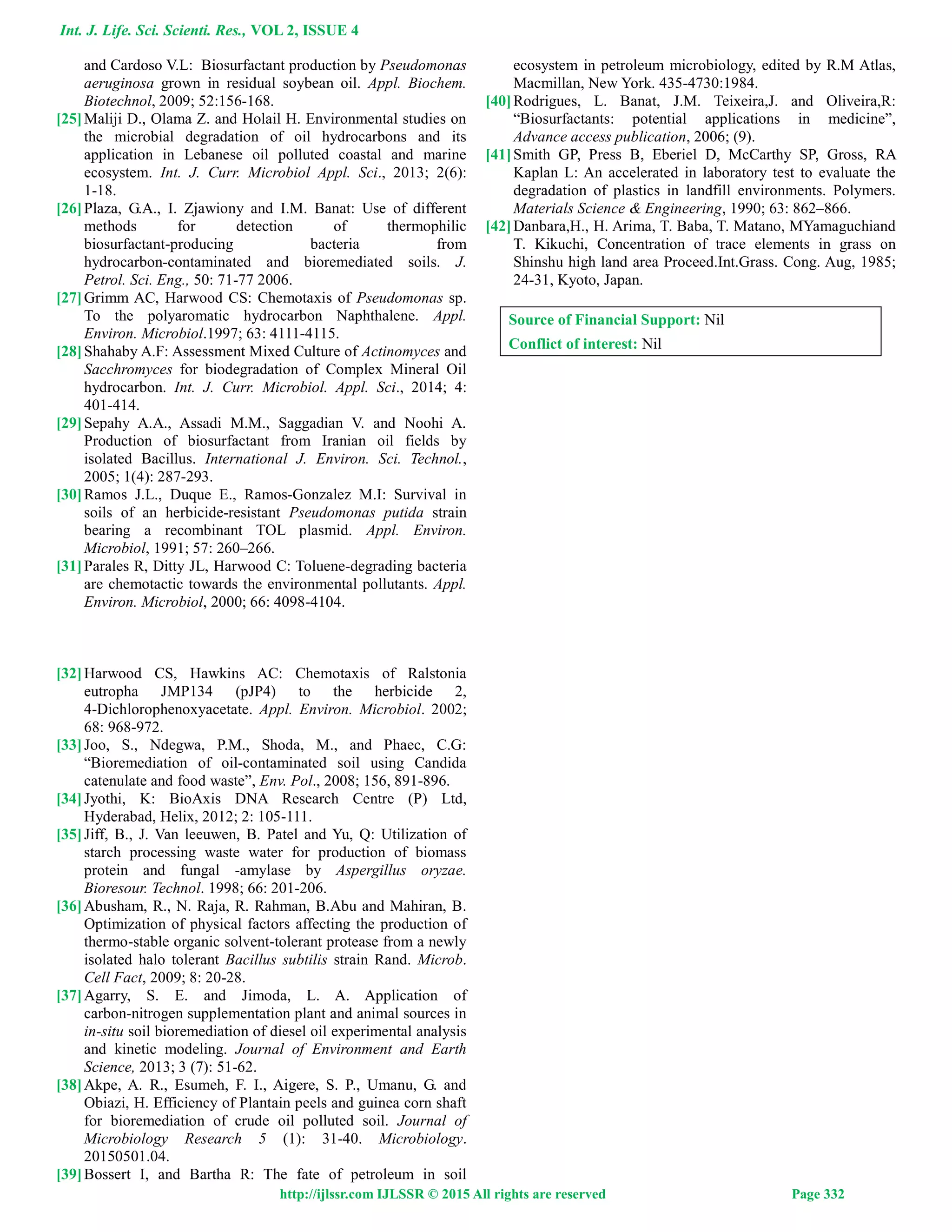 A study on Hydrocarbon Degradation by Biosurfactant Producing Bacillus ...
