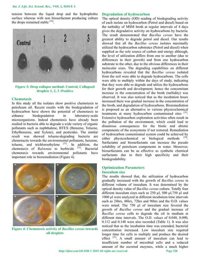 A study on Hydrocarbon Degradation by Biosurfactant Producing Bacillus ...