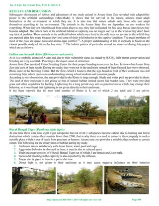 Study of Habitat Patterns of Captive Animals in the Assam State Zoo ...