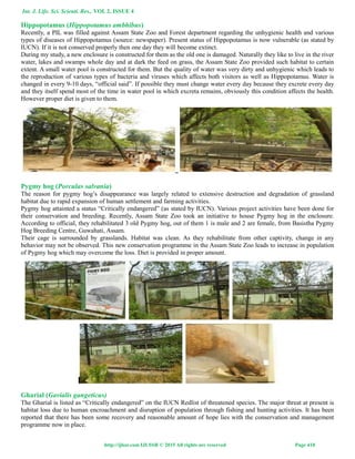 Study of Habitat Patterns of Captive Animals in the Assam State Zoo ...