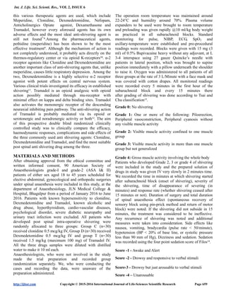 Comparison of Clonidine, Dexmedetomidine and Tramadol for Control of ...