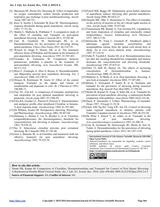 Comparison of Clonidine, Dexmedetomidine and Tramadol for Control of ...