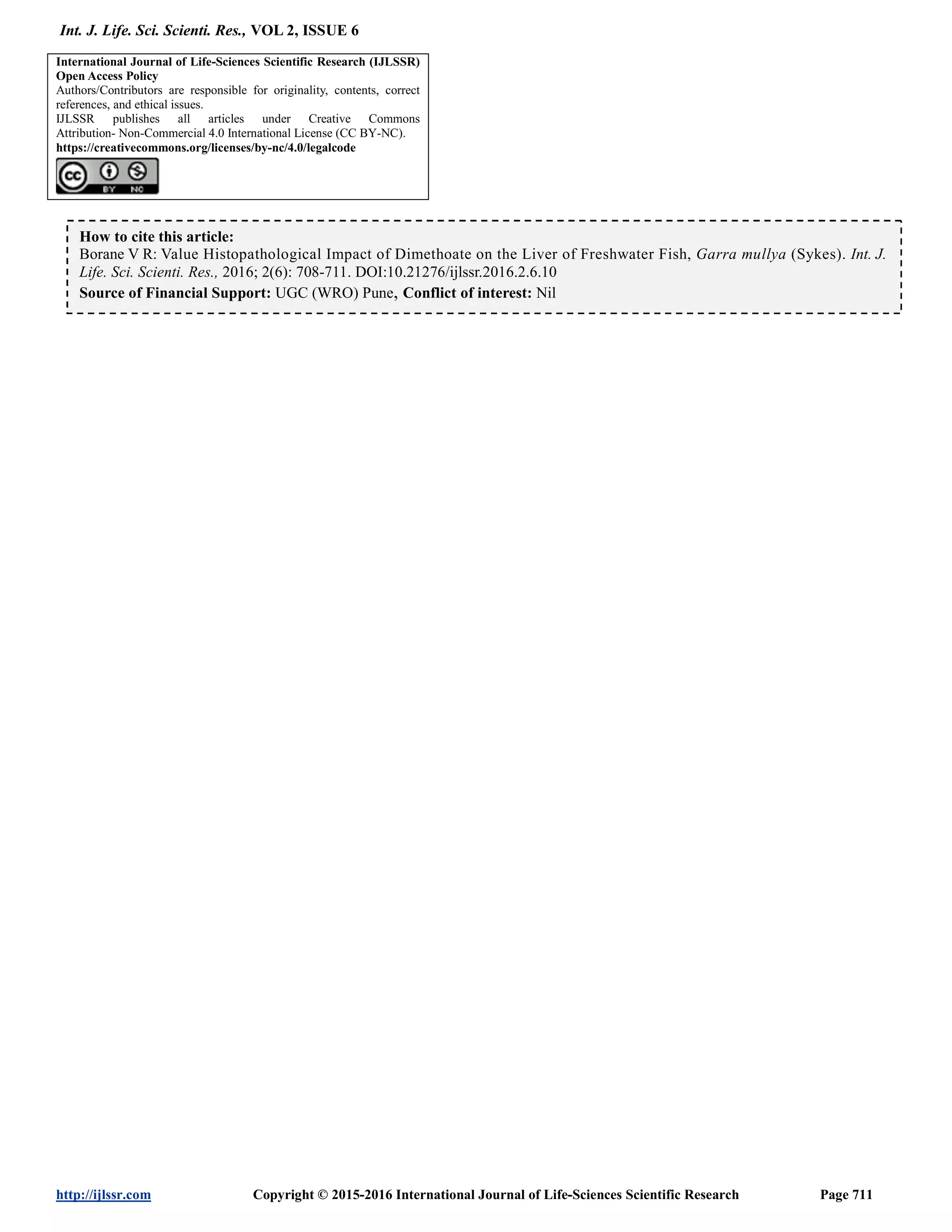 Histopathological Impact of Dimethoate on the Liver of Freshwater Fish ...
