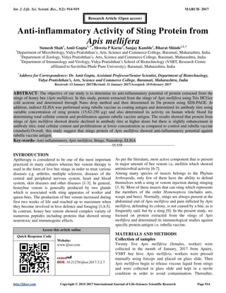 Anti-inflammatory Activity of Sting Protein from Apis mellifera | PDF