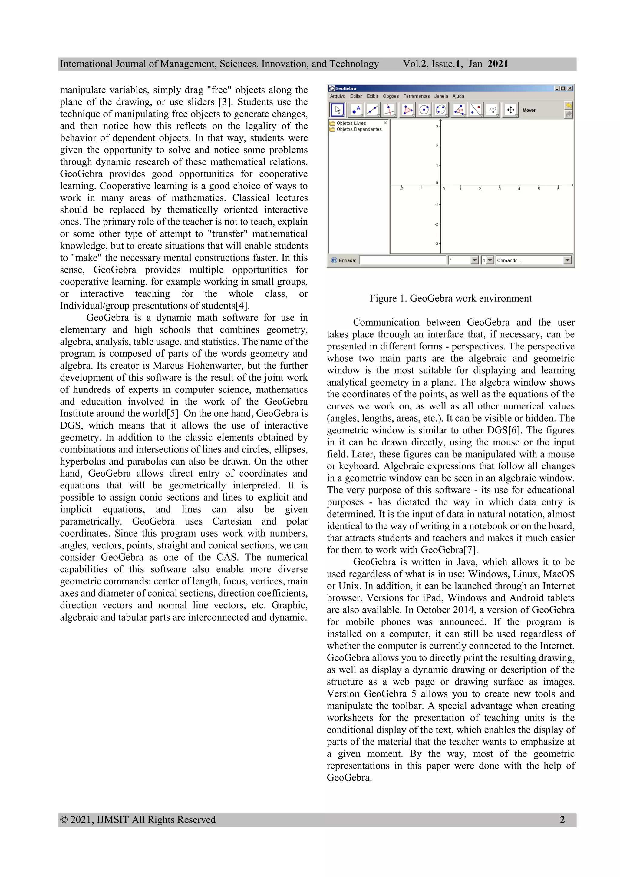 Application of Geogebra In Mathmatics Teaching | PDF