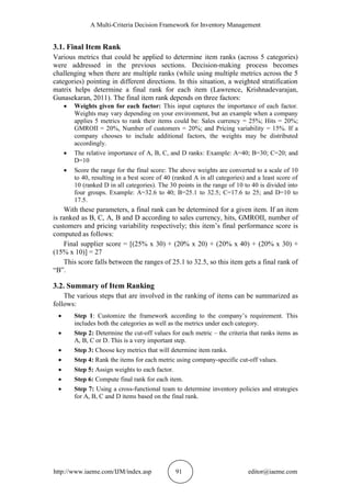 A MULTI-CRITERIA DECISION FRAMEWORK FOR INVENTORY MANAGEMENT | PDF