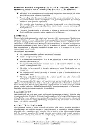 A STUDY ON EFFECTIVE BRAND PROMOTIONAL STRATEGIES INFLUENCING CUSTOMERS ...