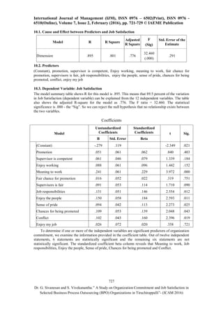 A STUDY ON ORGANIZATION COMMITMENT AND JOB SATISFACTION IN SELECTED BUSINESS PROCESS OUTSOURCING ...