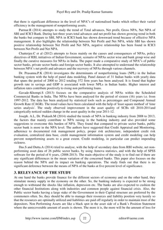 ANALYSIS OF NON PERFORMING ASSETS IN PUBLIC SECTOR BANKS OF INDIA | PDF