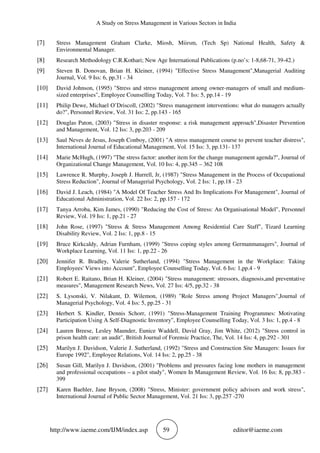 A STUDY ON STRESS MANAGEMENT IN VARIOUS SECTORS IN INDIA | PDF