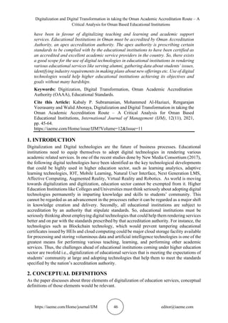DIGITALIZATION AND DIGITAL TRANSFORMATION IN TAKING THE OMAN ACADEMIC ...