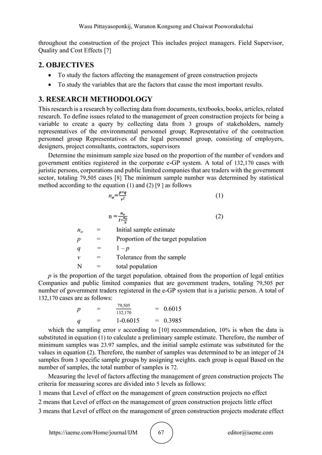 FACTORS AFFECTING GREEN CONSTRUCTION PROJECT MANAGEMENT | PDF
