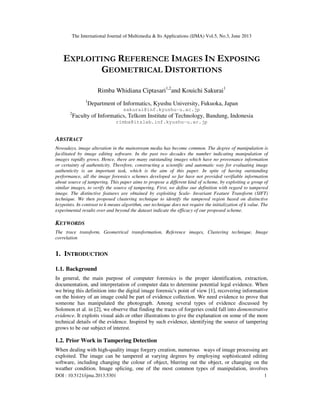 EXPLOITING REFERENCE IMAGES IN EXPOSING GEOMETRICAL DISTORTIONS | PDF