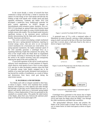 A Simple Pitch to Stall Speed Control Mechanism for a Two-blade Horizontal Axis Wind Turbine ...