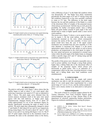 A Simple Pitch to Stall Speed Control Mechanism for a Two-blade Horizontal Axis Wind Turbine ...