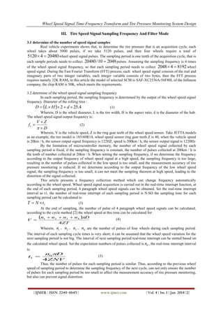 Wheel Speed Signal Time-Frequency Transform and Tire Pressure ...