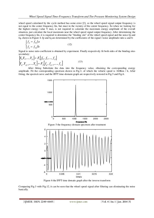Wheel Speed Signal Time-Frequency Transform and Tire Pressure Monito…