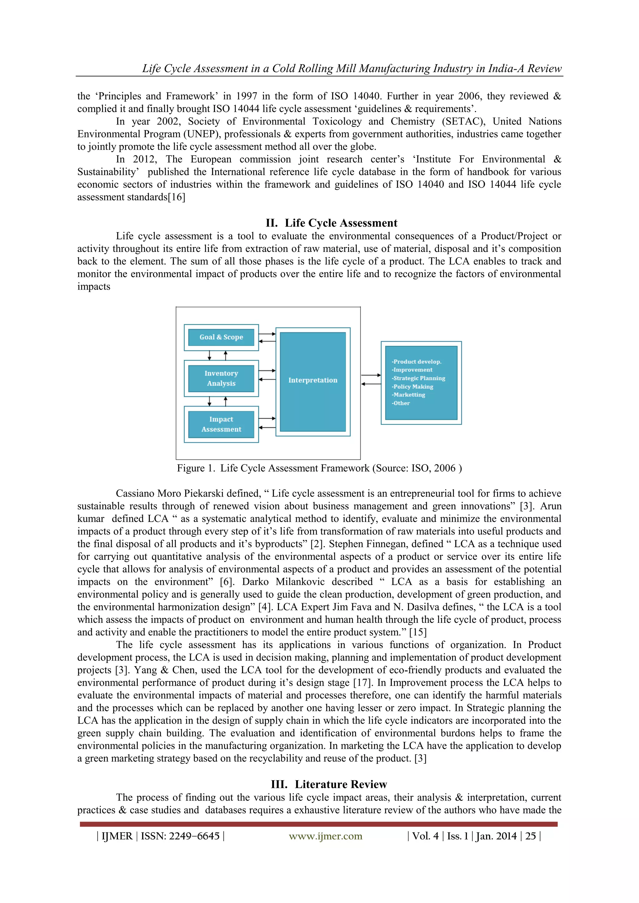 Life Cycle Assessment in a Cold Rolling Mill Manufacturing Industry in ...