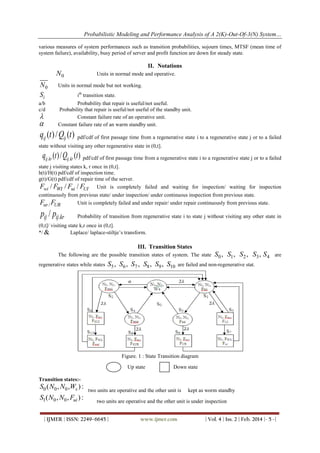 Probabilistic Modeling and Performance Analysis of A 2(K)-Out-Of-3(N) System with Inspection ...
