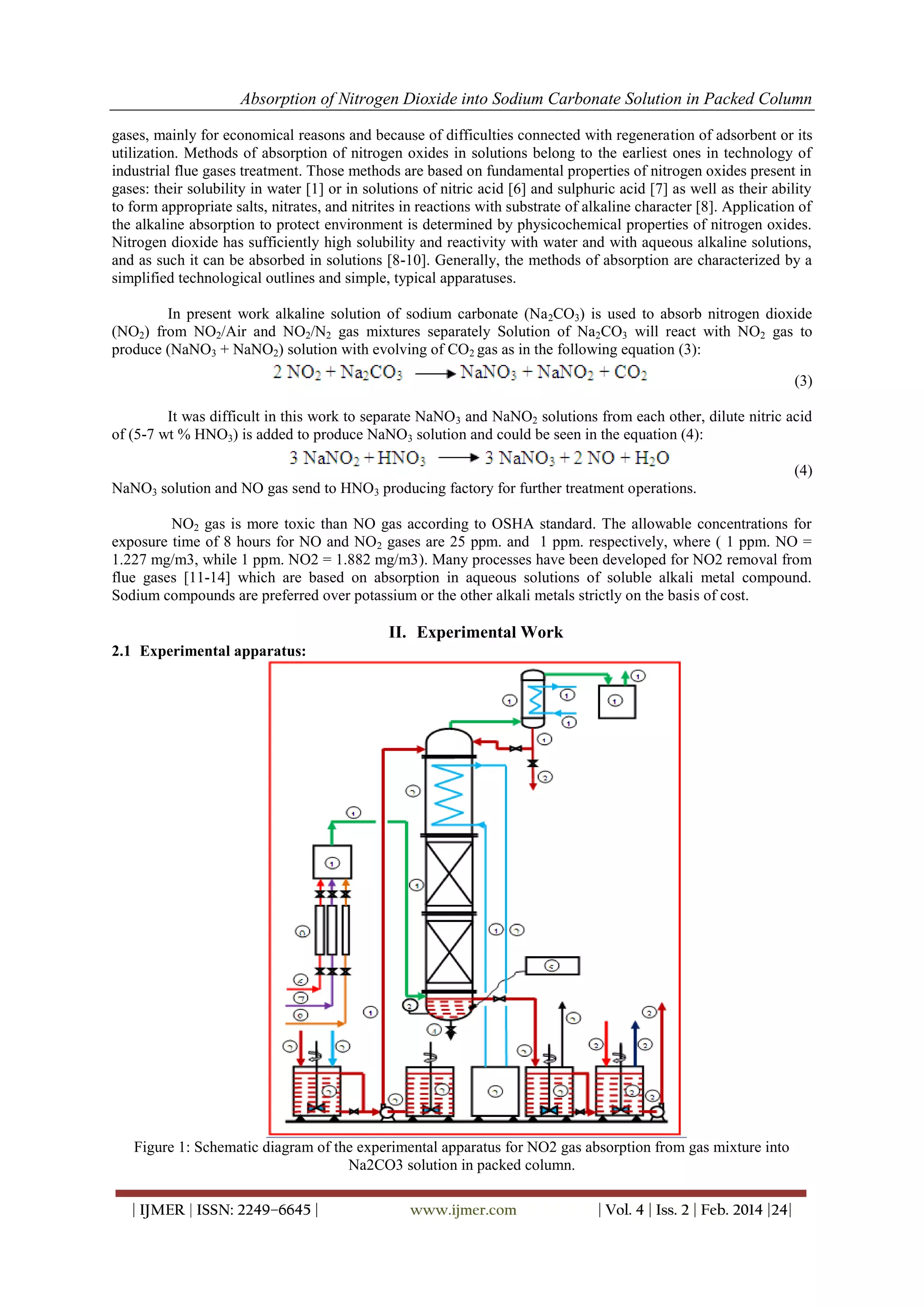 Absorption of Nitrogen Dioxide into Sodium Carbonate Solution in Packed Column | PDF