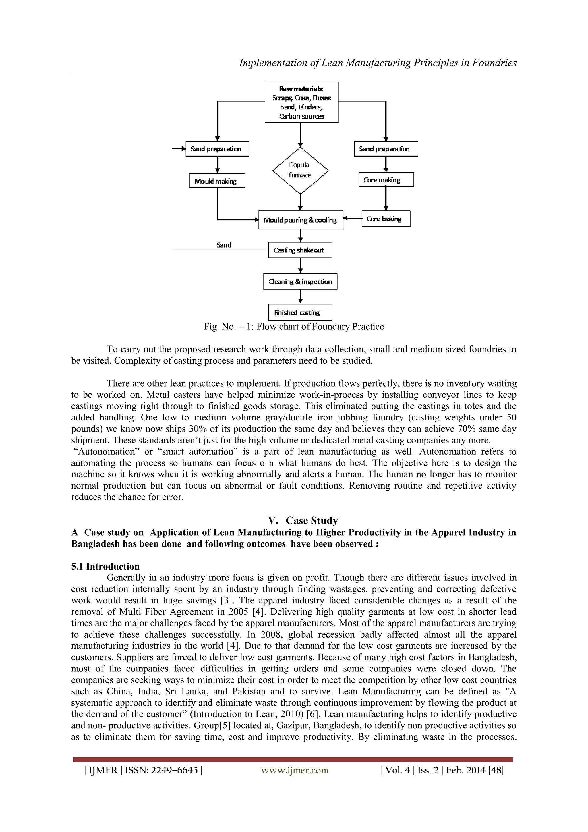 Implementation of Lean Manufacturing Principles in Foundries | PDF