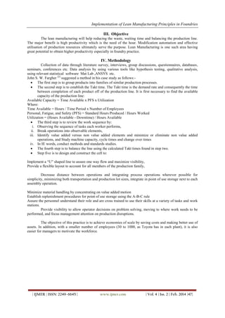 Implementation of Lean Manufacturing Principles in Foundries | PDF