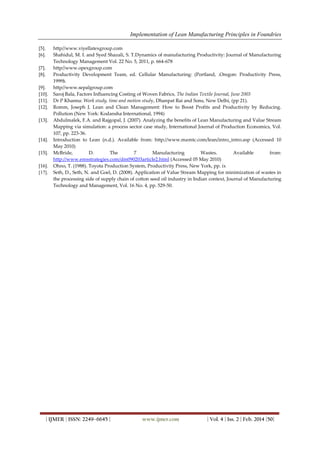 Implementation of Lean Manufacturing Principles in Foundries | PDF