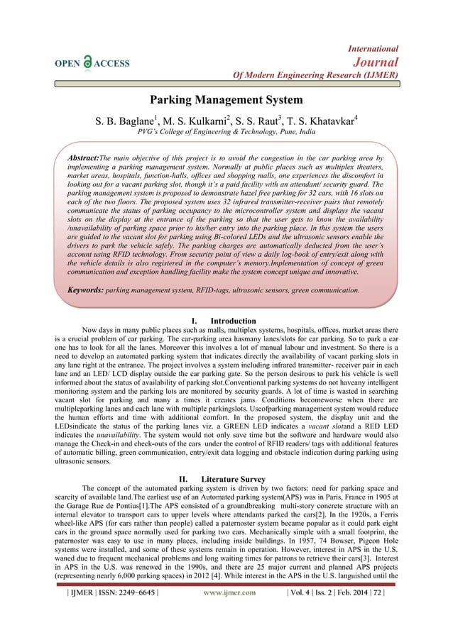 Parking Management System | PDF
