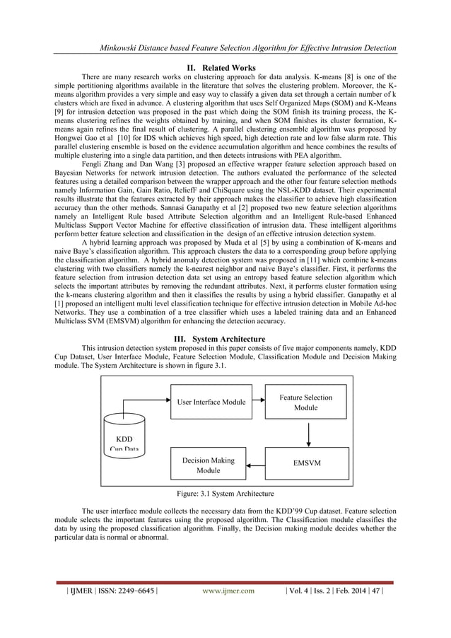 Minkowski Distance based Feature Selection Algorithm for Effective Intrusion Detection | PDF