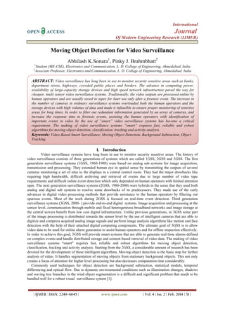 Moving Object Detection for Video Surveillance | PDF