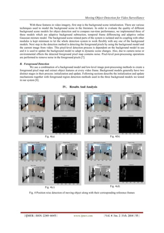 Moving Object Detection for Video Surveillance | PDF