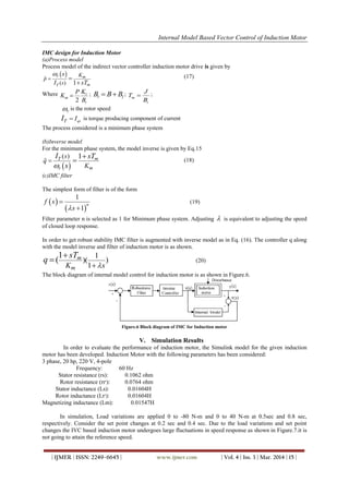 Internal Model Based Vector Control of Induction Motor | PDF