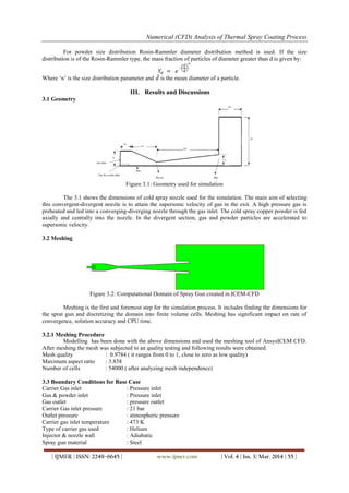 Ijmer Numerical (CFD) Analysis of Thermal Spray Coating Process | PDF